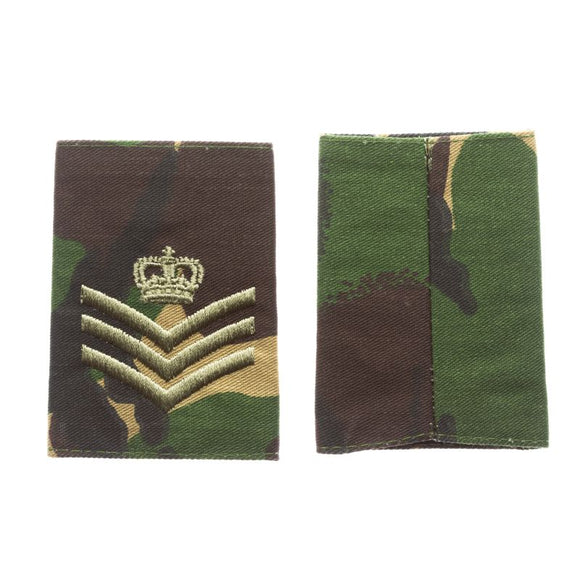 British Army Staff Sergeant Rank Slides Bronze/DPM Pair – Hong Kong MG ...