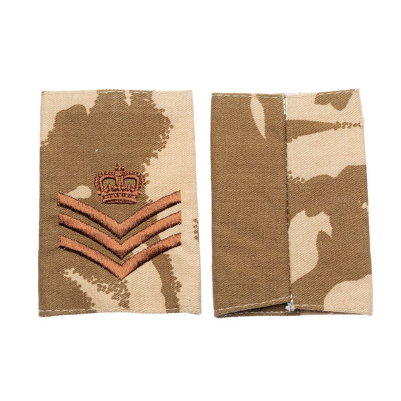 British Army Staff Sergeant Rank Slides Desert DPM Pair – Hong Kong MG ...