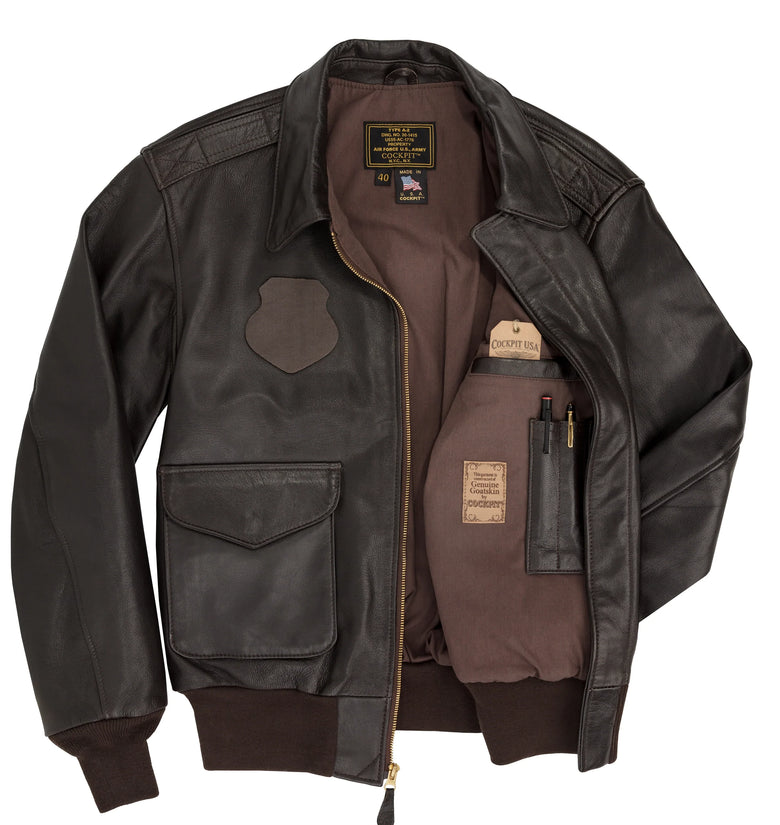 Cockpit USA USAF 21st Century A-2 Pilot Goatskin Jacket With Velcro – Hong Kong